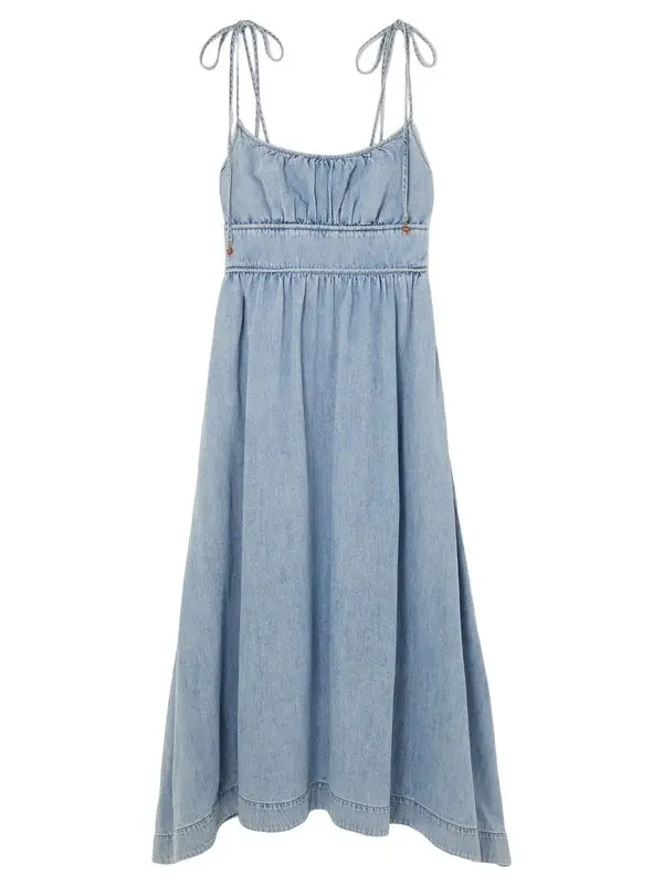 Zimmermann Wanderlust Denim Midi Dress - Blue