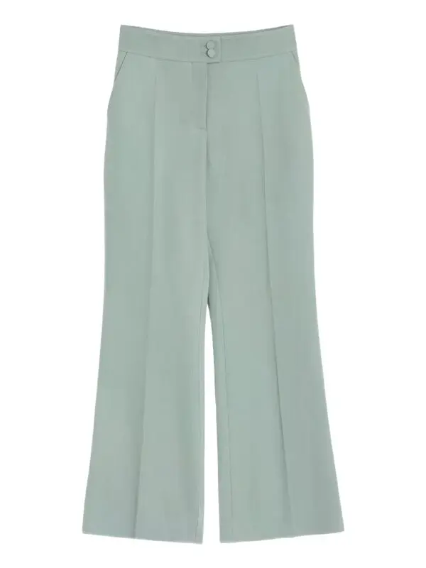 Valentino Garavani Flared Wool Trousers - Green