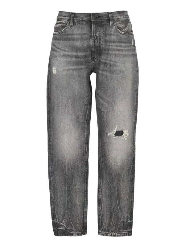 Hugo Boss Logo-patch Distressed Jeans - Grey