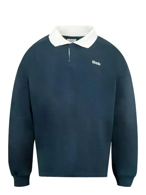Rhude Long-sleeve Polo Shirt - Blue