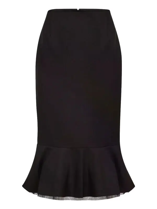 Nina Ricci Peplum Wool Skirt - Black