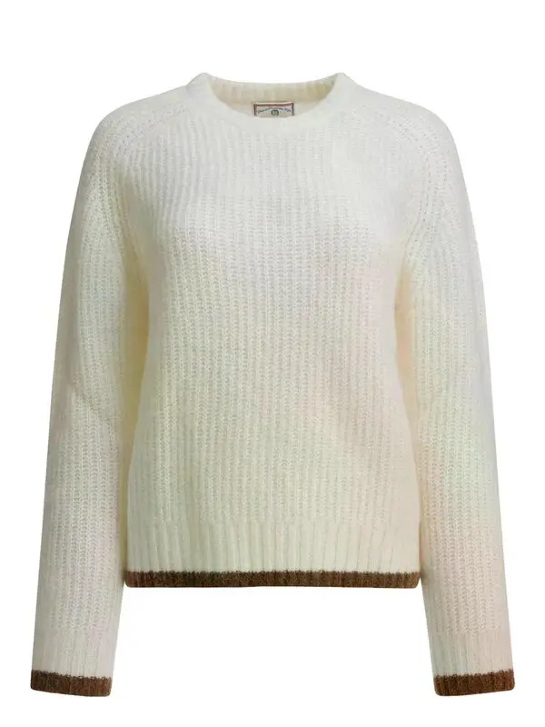 INES DE LA FRESSANGE PARIS Ribbed Contrast-trim Sweater - Neutrals