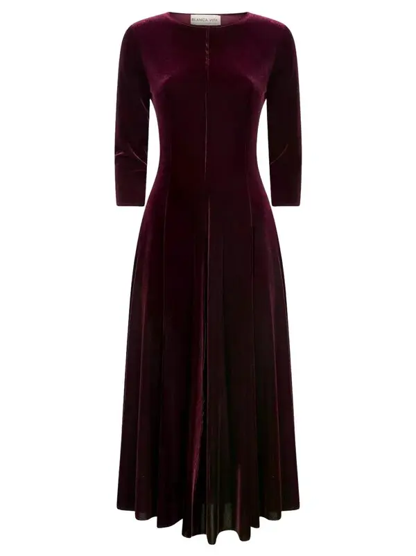 BLANCA VITA Flared Midi Dress - Purple