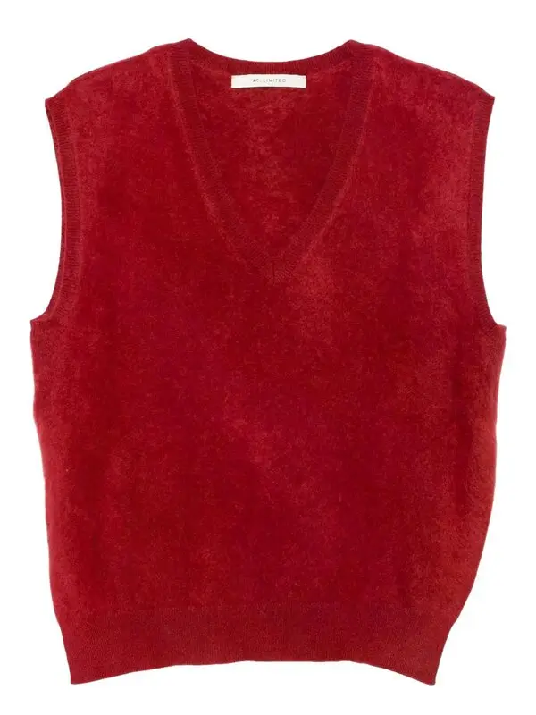 ABSOLUT CASHMERE Miriam V-neck Vest - Red