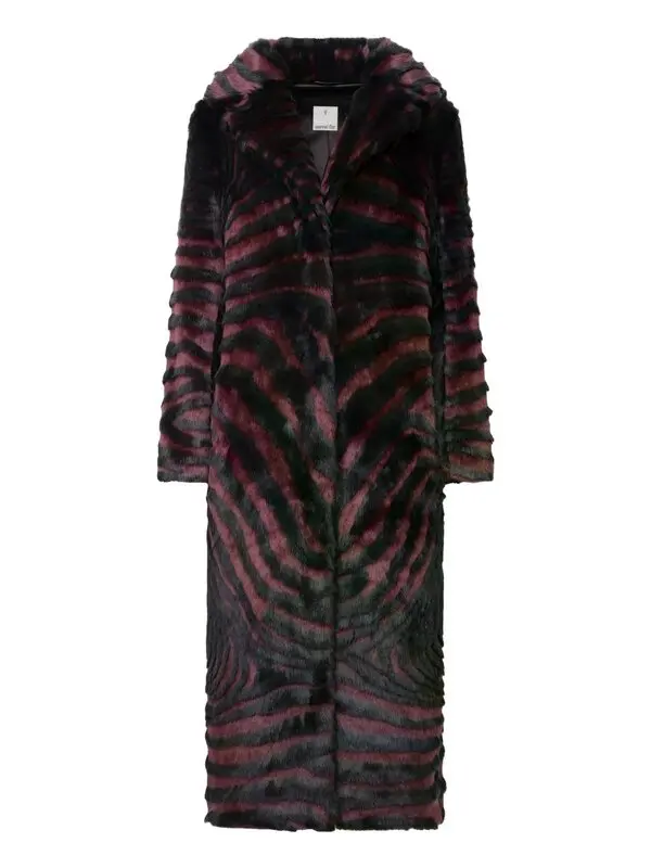 UNREAL FUR Gonzo Striped Coat - Black
