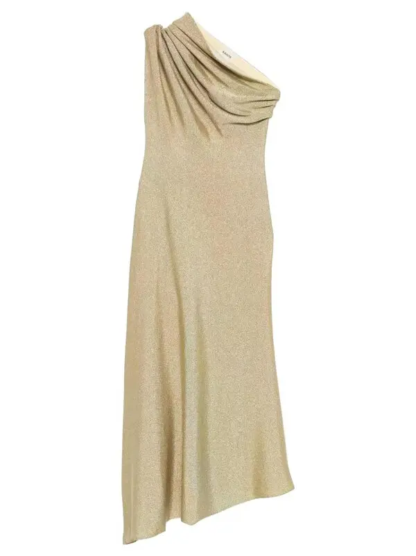 Khaite Coast Draped Midi Dress - Gold