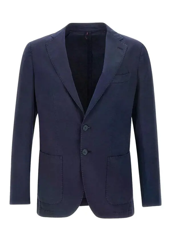 SANTANIELLO Lapel-collar Two-button Blazer - Blue