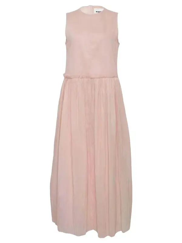 JIL SANDER Sleeveless Dress With Pleated Skirt - Pink