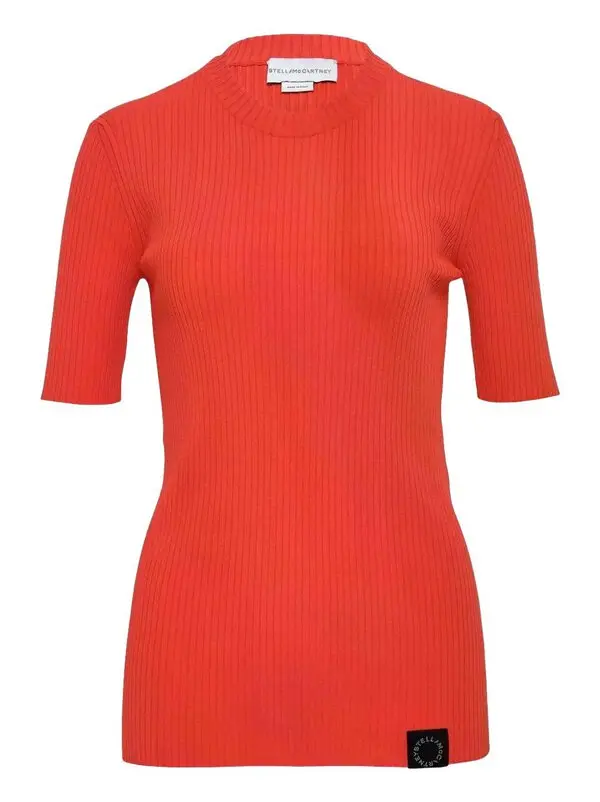Stella McCartney Short-sleeved Ribbed Top - Orange