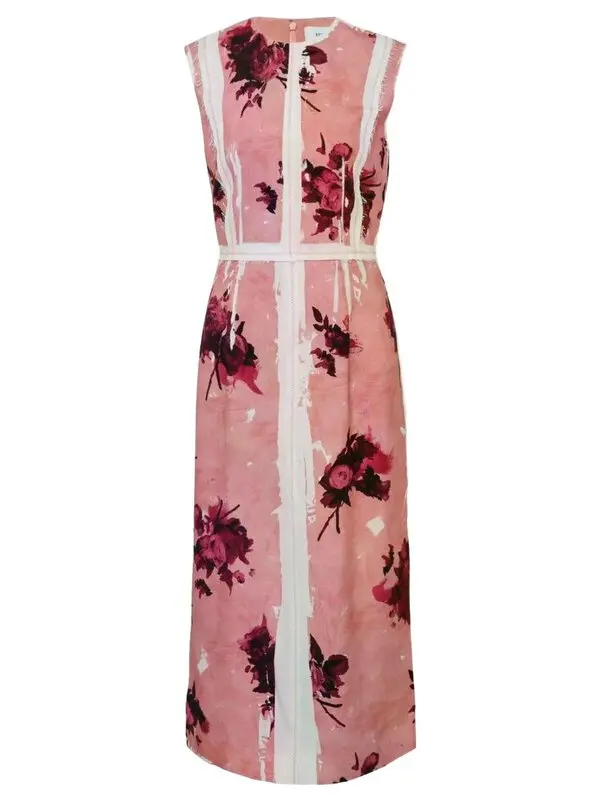 Erdem Floral Sleeveless Midi Dress - Pink