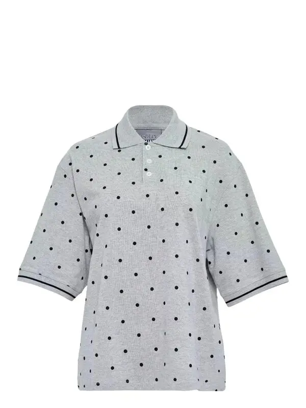 Ashley Williams Polka-dot Polo Shirt - Grey