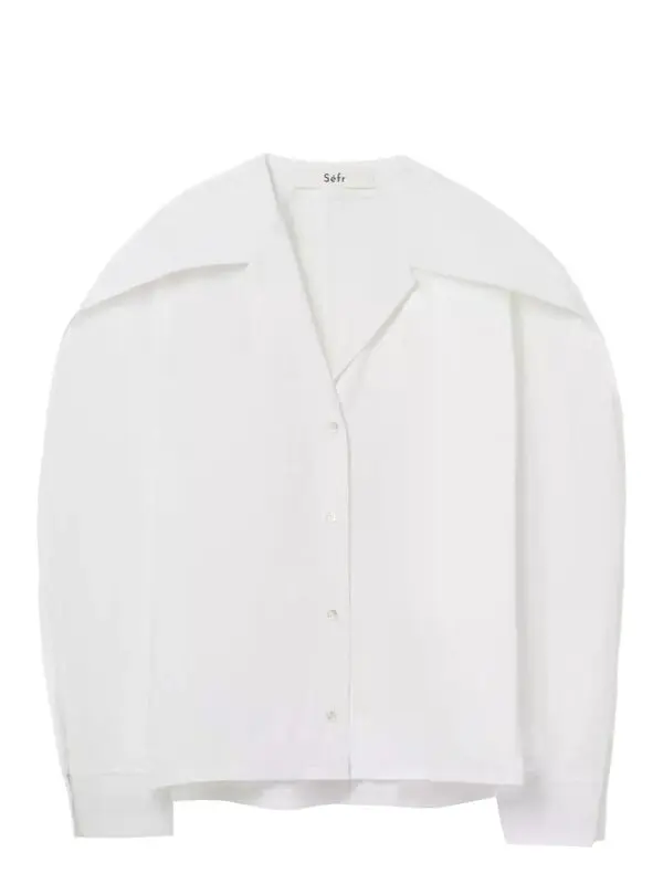 Séfr Pointed Collar Arc Shirt - White