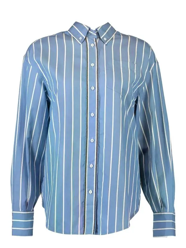 Brunello Cucinelli Striped Shirt - Blue