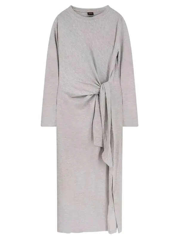 BOSS Knot-detail Midi Dress - Grey