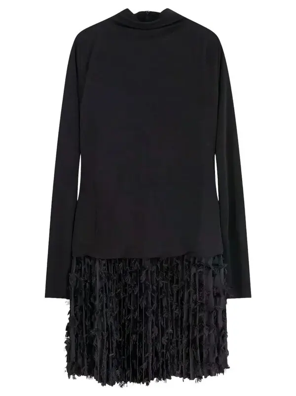 BOSS Long-sleeve Pleated Dress - Black