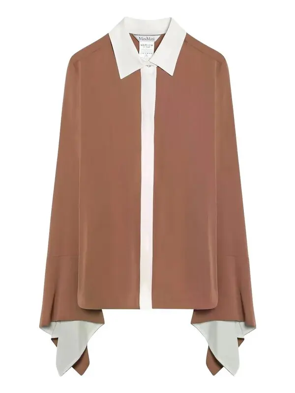 Max Mara Long-sleeve Color-block Shirt - Brown