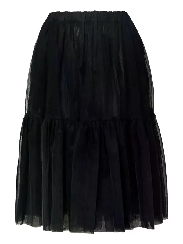 Comme Des Garçons Teiban Nylon Midi Skirt - Black