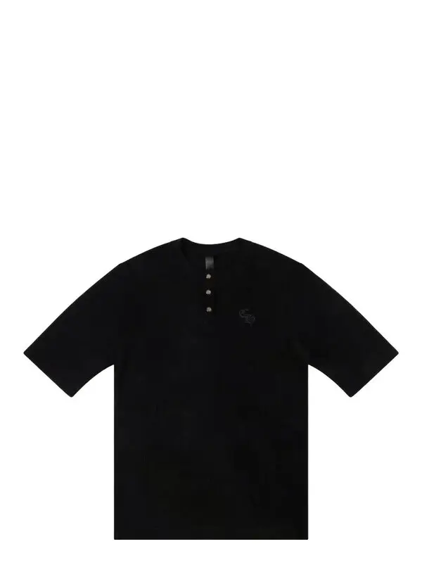 Chrome Hearts Henley Short-sleeve T-shirt - Black