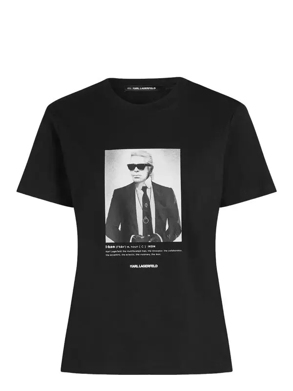 Karl Lagerfeld Portrait-print T-shirt - Black