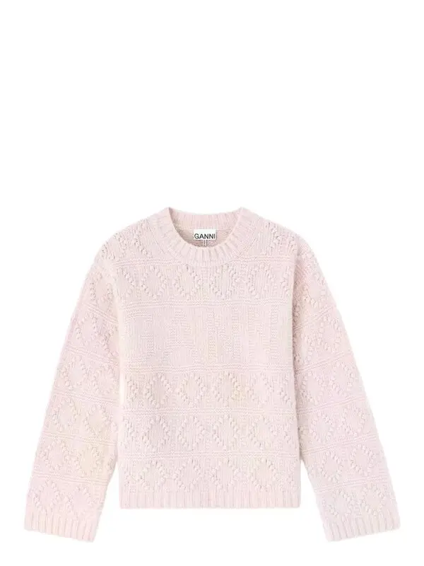 GANNI Textured Sweater - Pink
