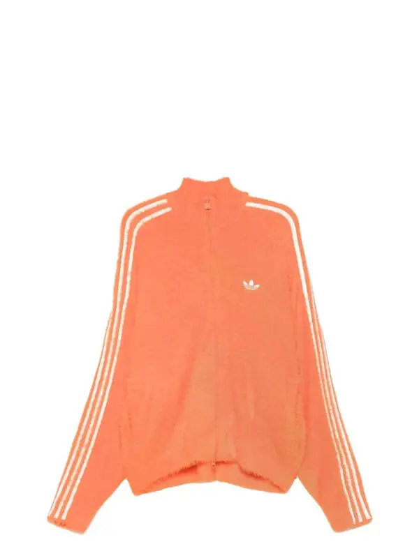 Adidas Stripes-arme Zip-fastening Sweatshirt - Orange