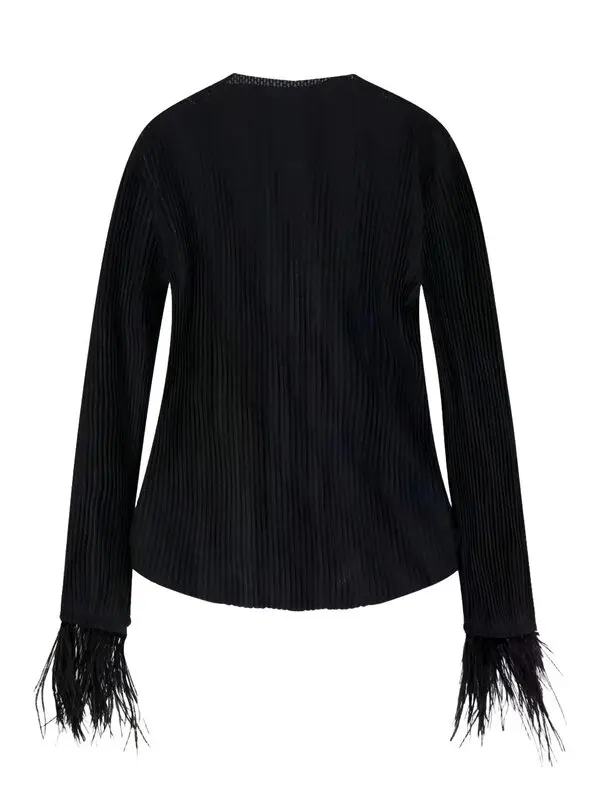 BOSS Feather-trim Top - Black