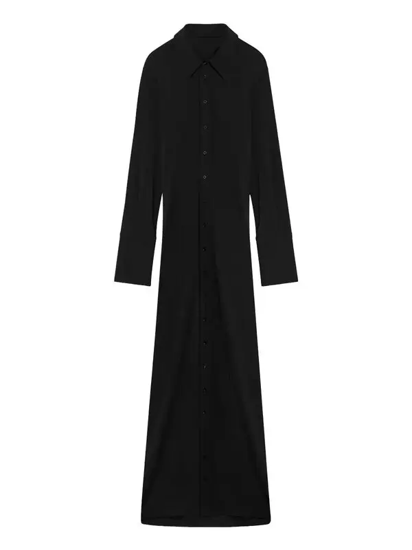 Sportmax Button-front Maxi Shirt Dress - Black