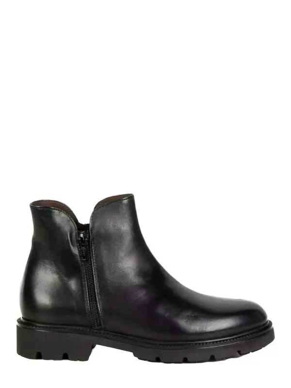 FRANCO FEDELE Zip-up Leather Ankle Boots - Black