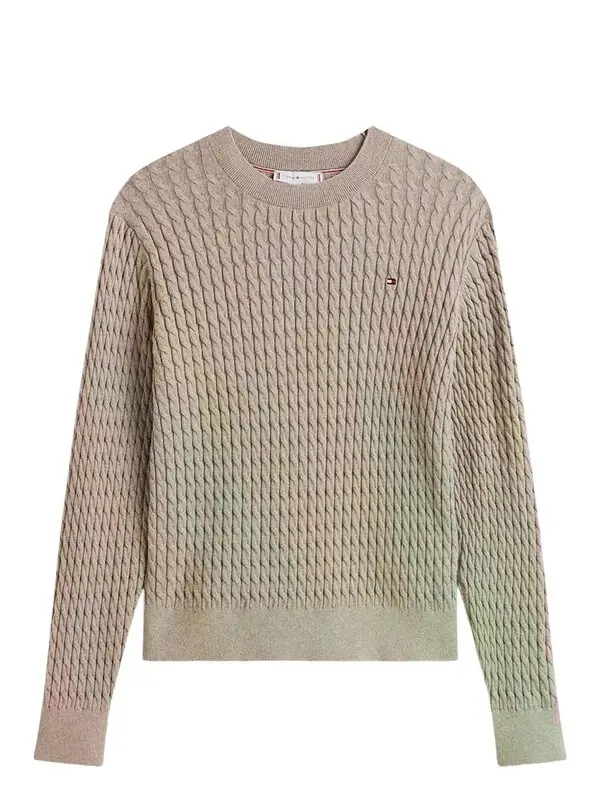 Tommy Hilfiger Cable Knit Cotton Sweater - Neutrals
