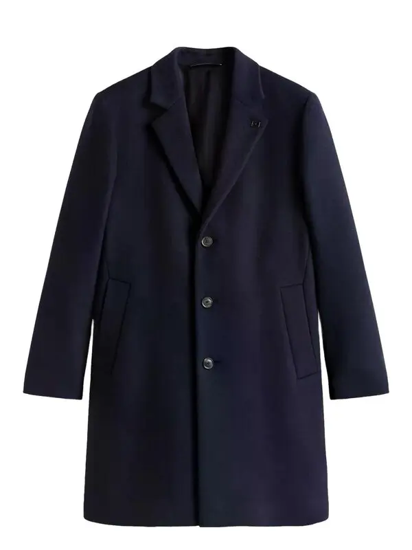 Tommy Hilfiger Notched Lapel Button Coat - Blue