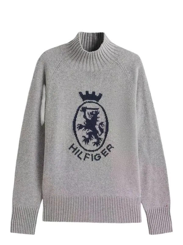 Tommy Hilfiger Logo-motif Roll-neck Sweater - Grey