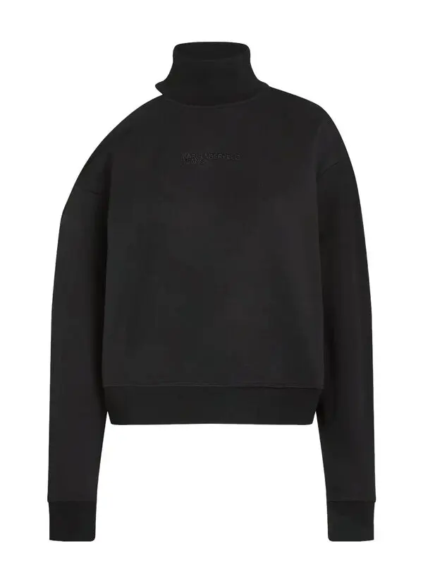 Karl Lagerfeld Cut-out Turtleneck Sweatshirt - Black