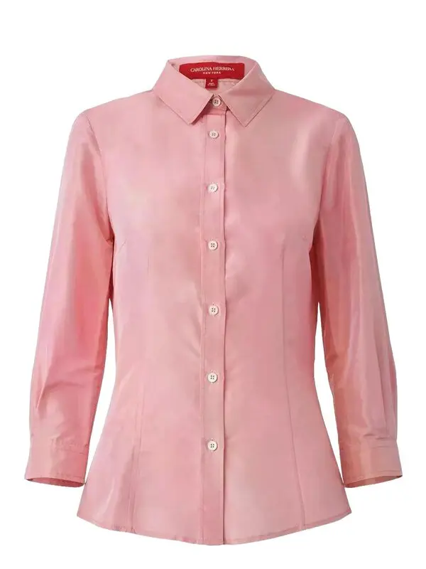 Carolina Herrera Buttoned Taffeta Shirt - Pink