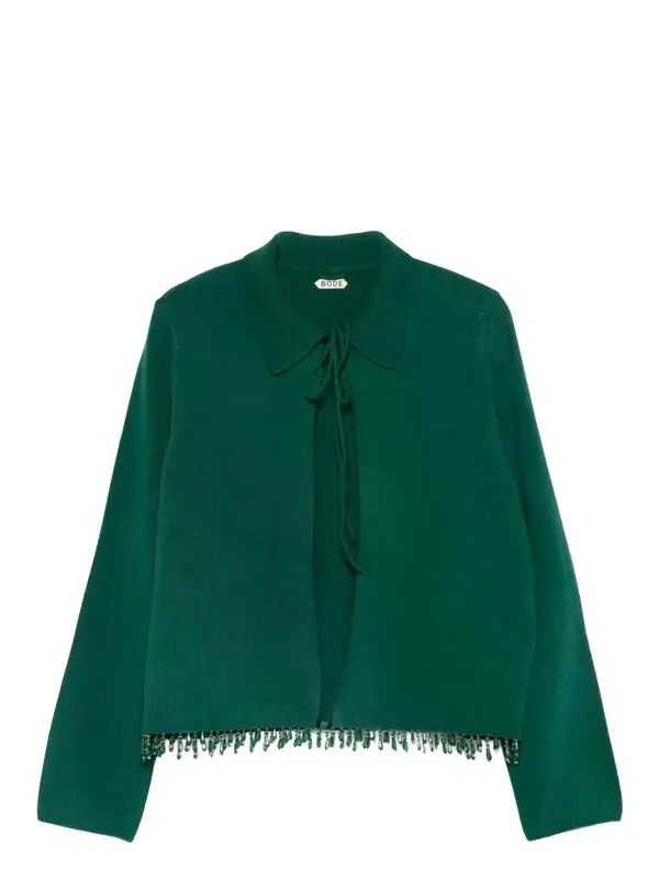 BODE Lodge Tie Droplet-beads Cardigan - Green