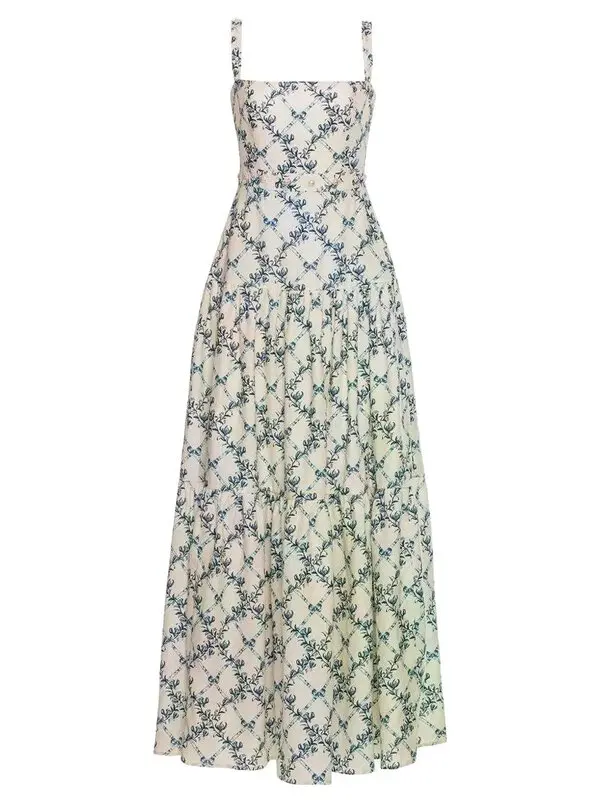 Agua Bendita Lima Gloriosa Floral Maxi Dress - Neutrals