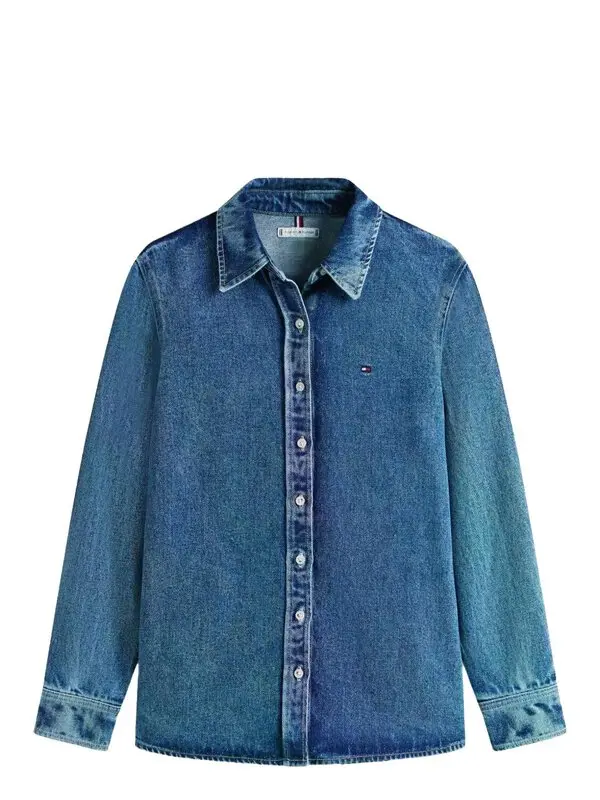 Tommy Hilfiger Heritage Buttoned Denim Shirt - Blue