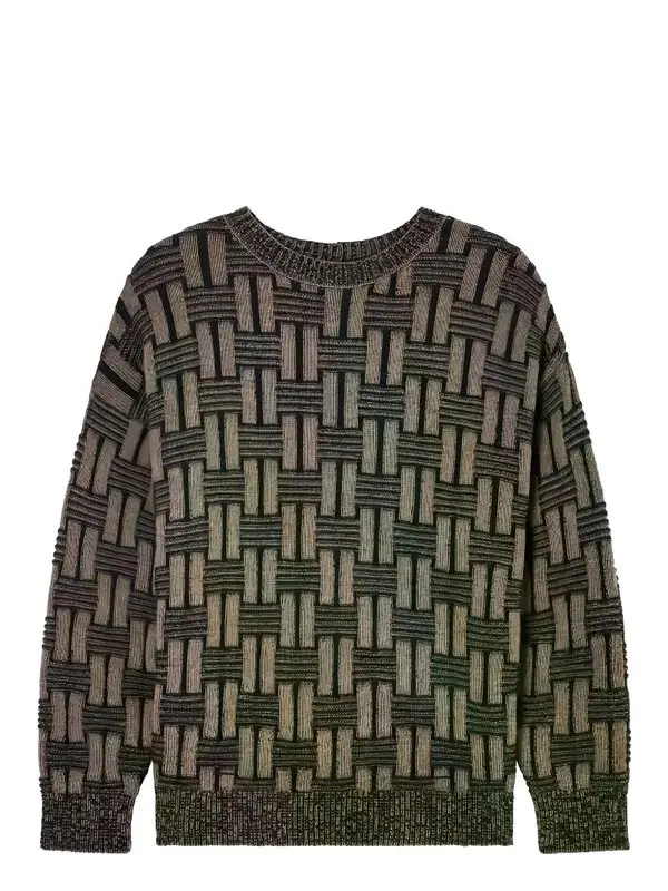 Giorgio Armani Crew-neck Geometric Sweater - Brown