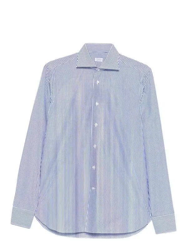 BORRIELLO NAPOLI Striped Button Shirt - Blue