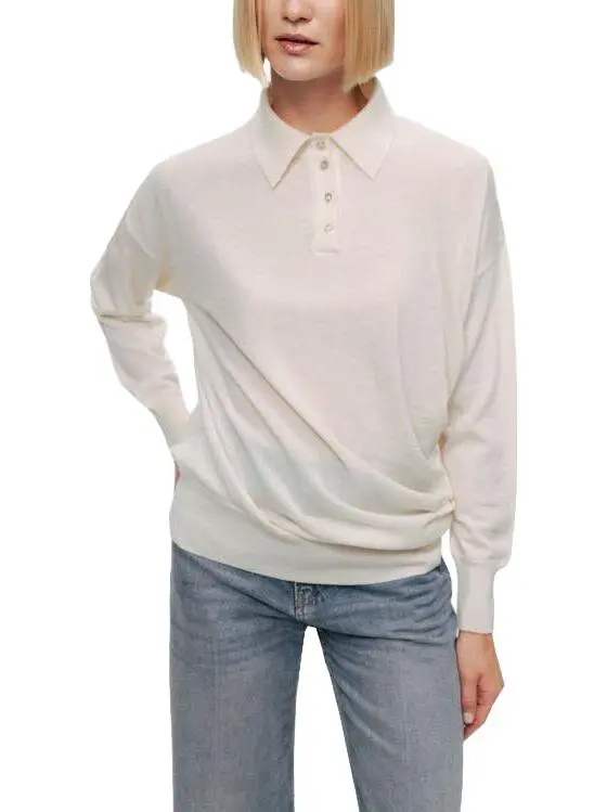 NOCTURNE Relaxed Polo Knit Sweater - Ivory