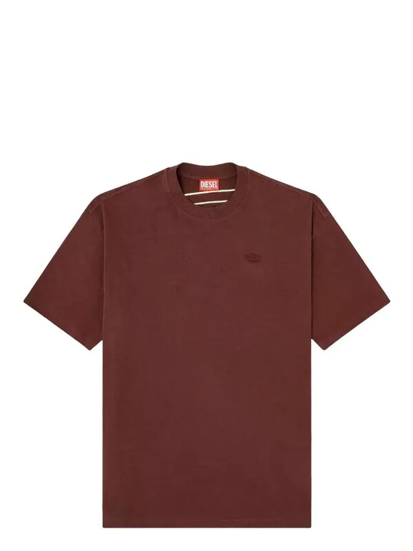 DIESEL® T-boggy-megoval-d Embroidered Logo T-shirt - Brown