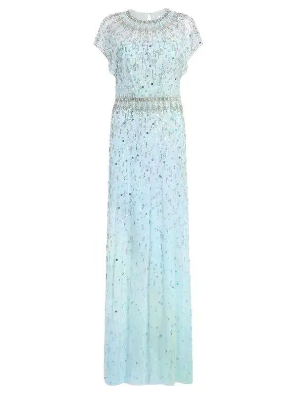 Jenny Packham Lauretta Embellished Maxi Dress - Blue
