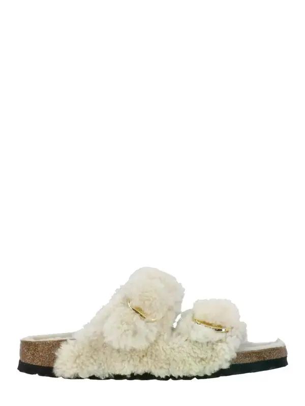 BIRKENSTOCK Arizona Big Buckle Shearling Sandals - Neutrals