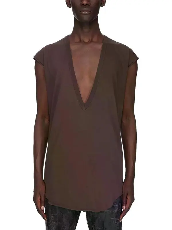 Rick Owens Concordians Dylan Deep V-neck T-shirt - Brown