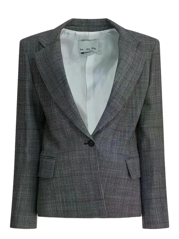 SA SU PHI Plaid Jacket - Grey