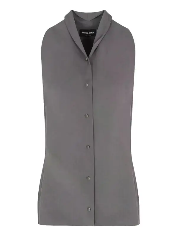 Giorgio Armani Sleeveless Silk Shirt - Grey