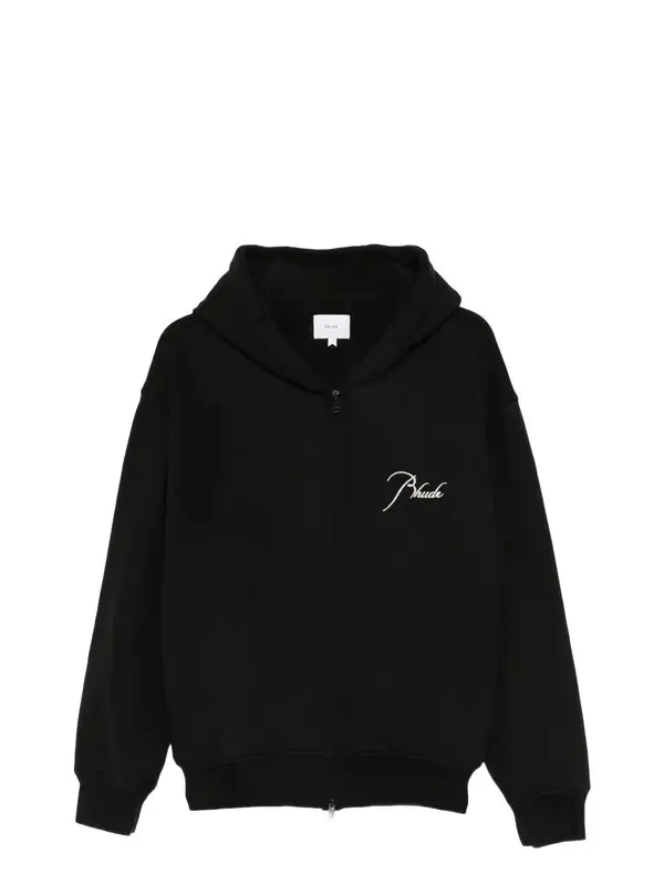 Rhude Logo-embroidered Hoodie - Black