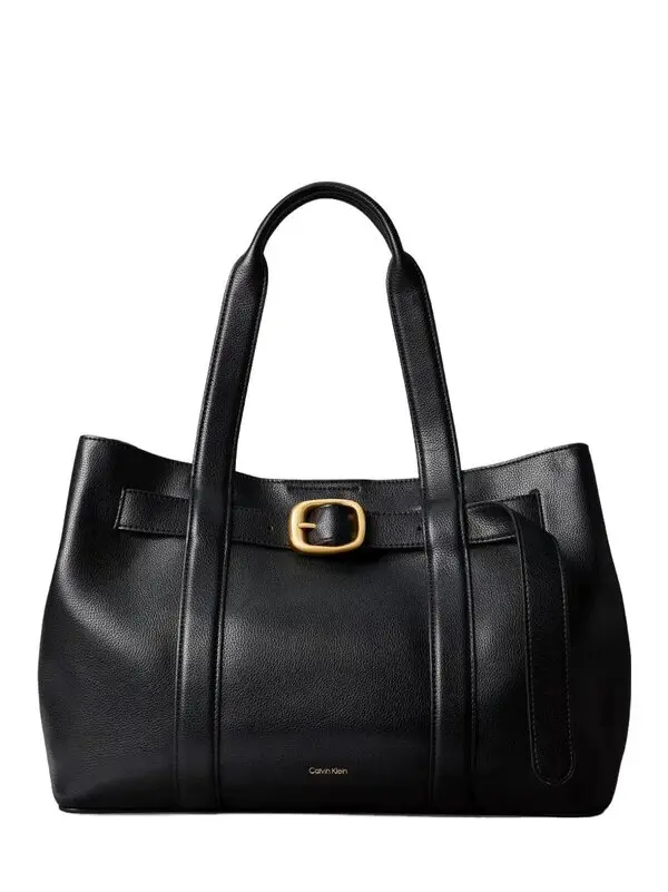 Calvin Klein Buckle-detail Tote Bag - Black
