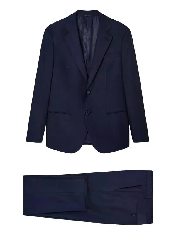 Giorgio Armani Virgin Wool Single-breasted Suit - Blue