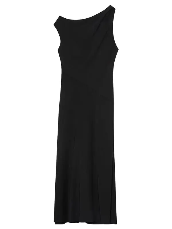 Calvin Klein One-shoulder Midi Dress - Black