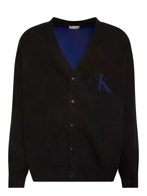Calvin Klein Logo-embellished Cardigan - Black